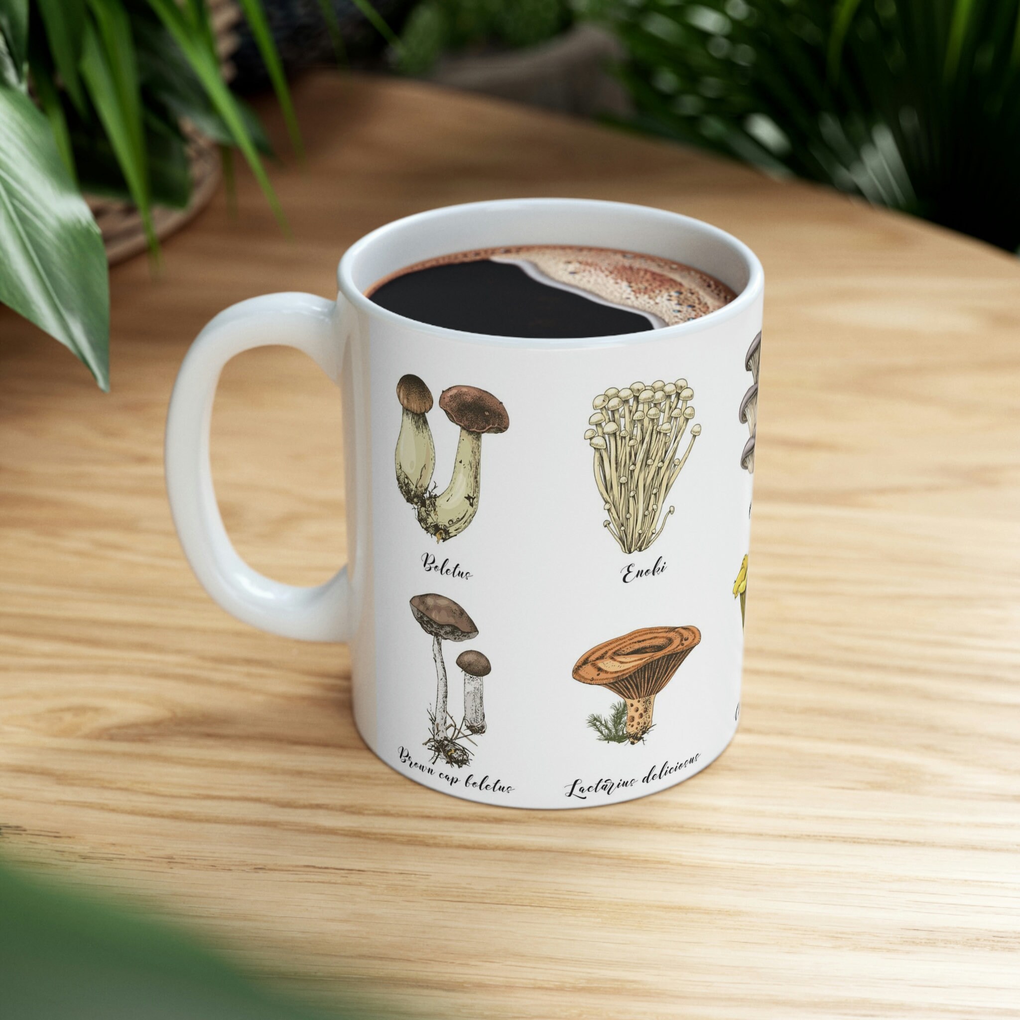 Mushroom Mug Labeled Mushroom Ceramic Mug 11oz Fungi Illustrations ...