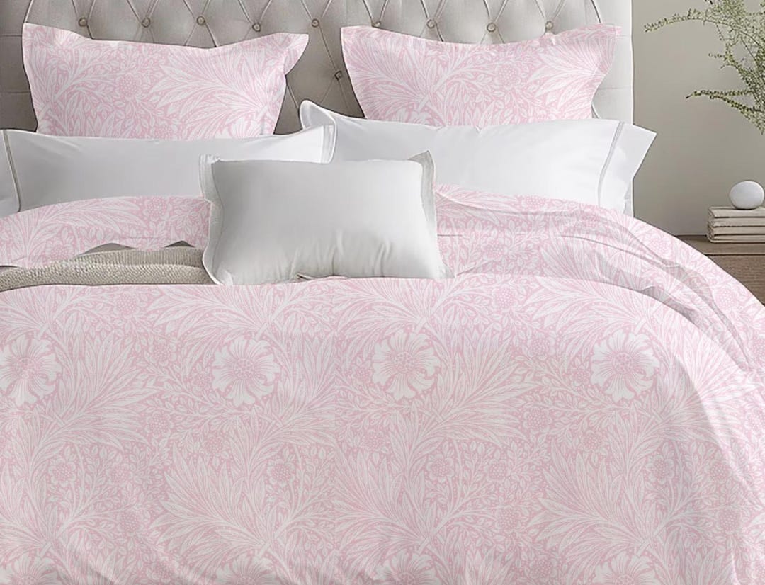 William Morris Marigold Pink Microfiber Duvet Cover Shabby Chic Decor ...