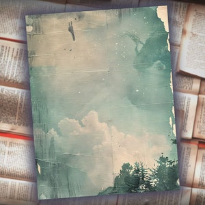 Vintage Monochromatic Forest Journal Junk Journal Pages Printable Paper ...
