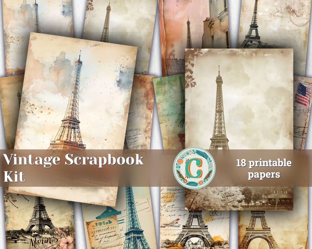 Vintage French Postcard Soft Scrapbook Style Papers Shabby Chic ...