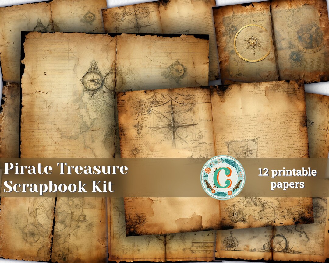 12 Papers | Antique Pirates of the Caribbean Treasure Map Background ...
