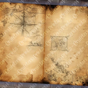 12 Papers | Antique Pirates of the Caribbean Treasure Map Background ...