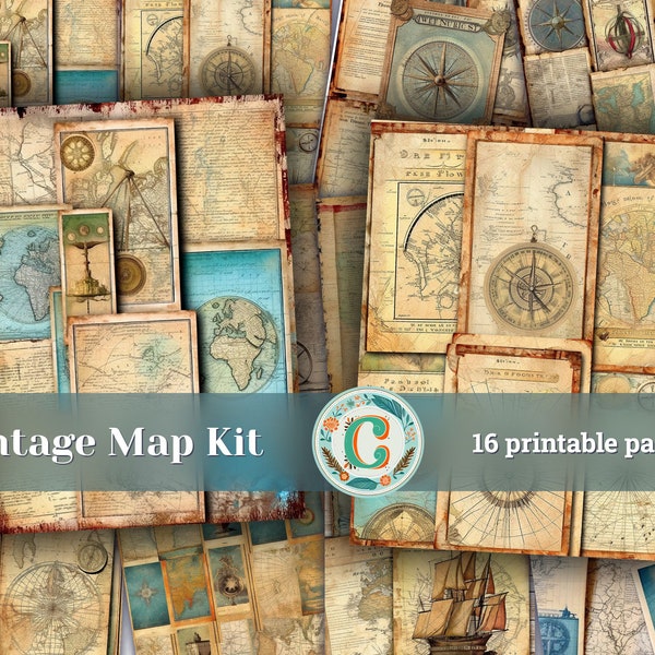 Distressed Map - Etsy