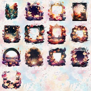 Fairy Light Frames Watercolor Clipart Set | Magical Illumination | DIY ...