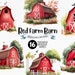 Watercolor Clipart of Red Farm Barn Rustic Country Digital Graphics ...