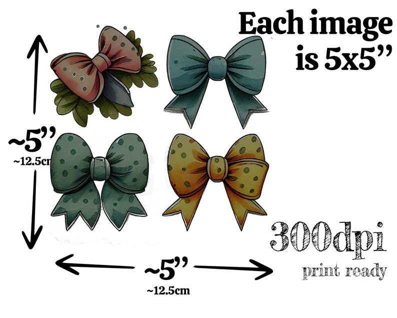 Watercolor Bow Clipart Collection Fashion Bows in Various - Etsy