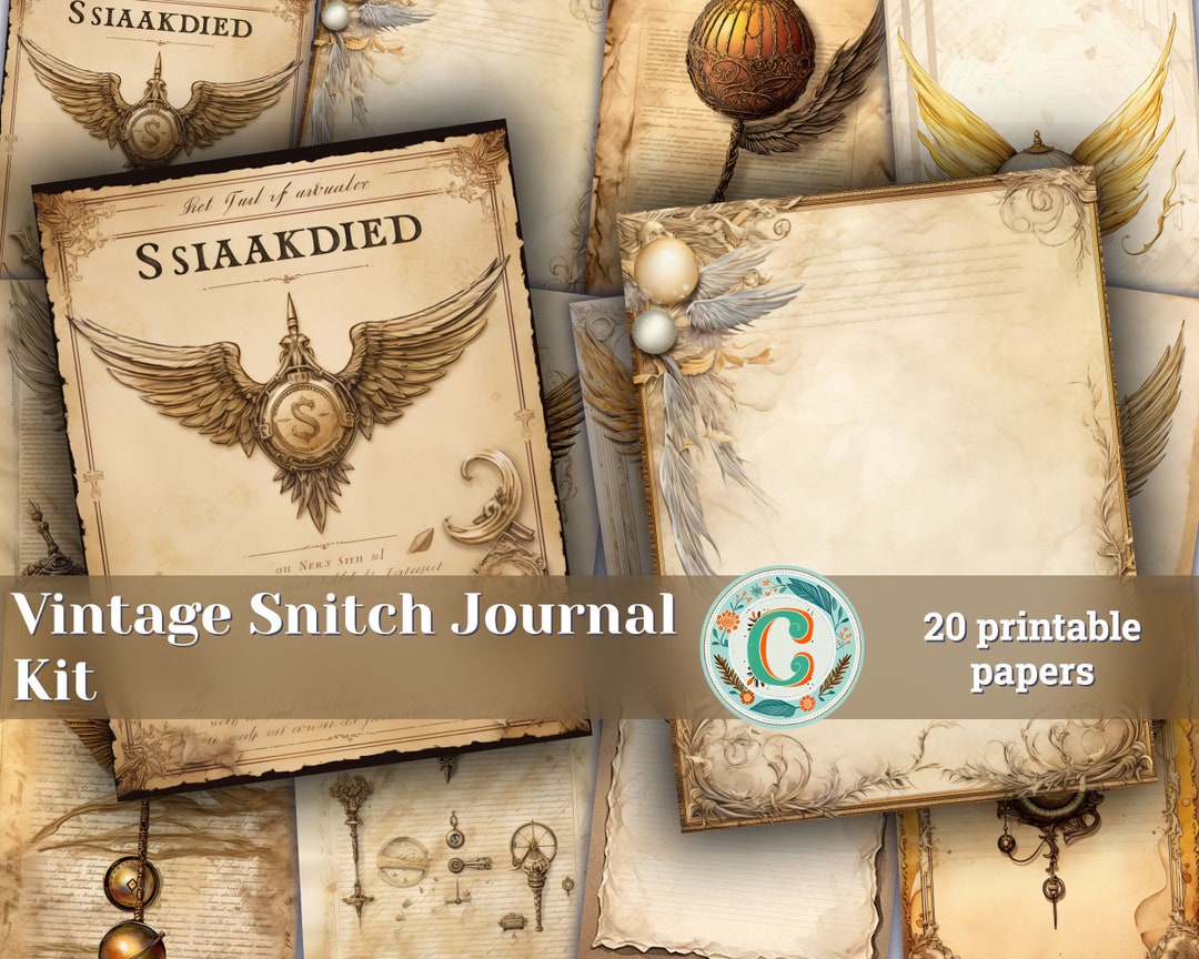 Vintage Quidditch Golden Snitch Clipart on Old Paper Background ...