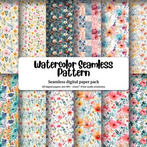 Watercolor Illustration Digital Paper Seamless Texture - Etsy