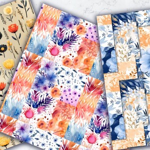 Watercolor Illustration Digital Paper Set Seamless Texture, High ...