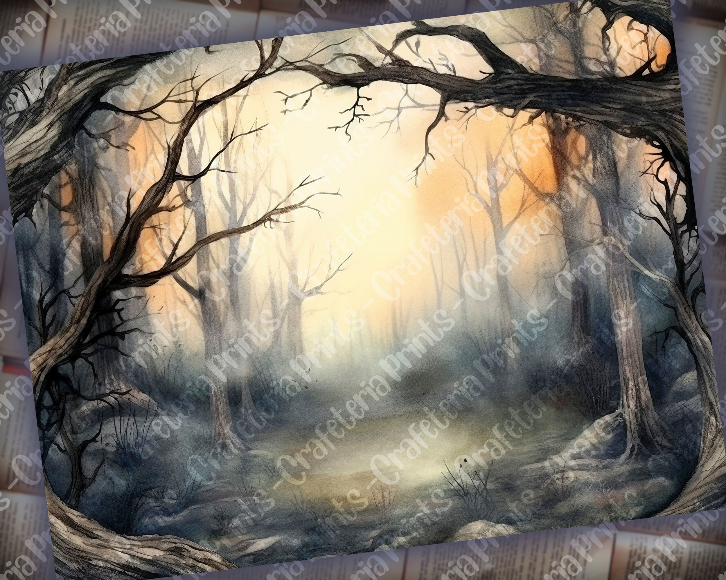 20 Pages of Haunted Forest Background Mystic Fairy Tale - Etsy