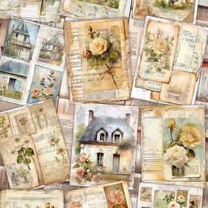12 Papers | Vintage Cottagecore Scrapbooking Kit, Victorian Romantic ...
