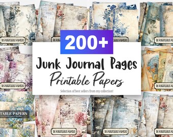 Junk Journal Pages Bundle, Junk Journal Kit, Printable Shabby Pages ...