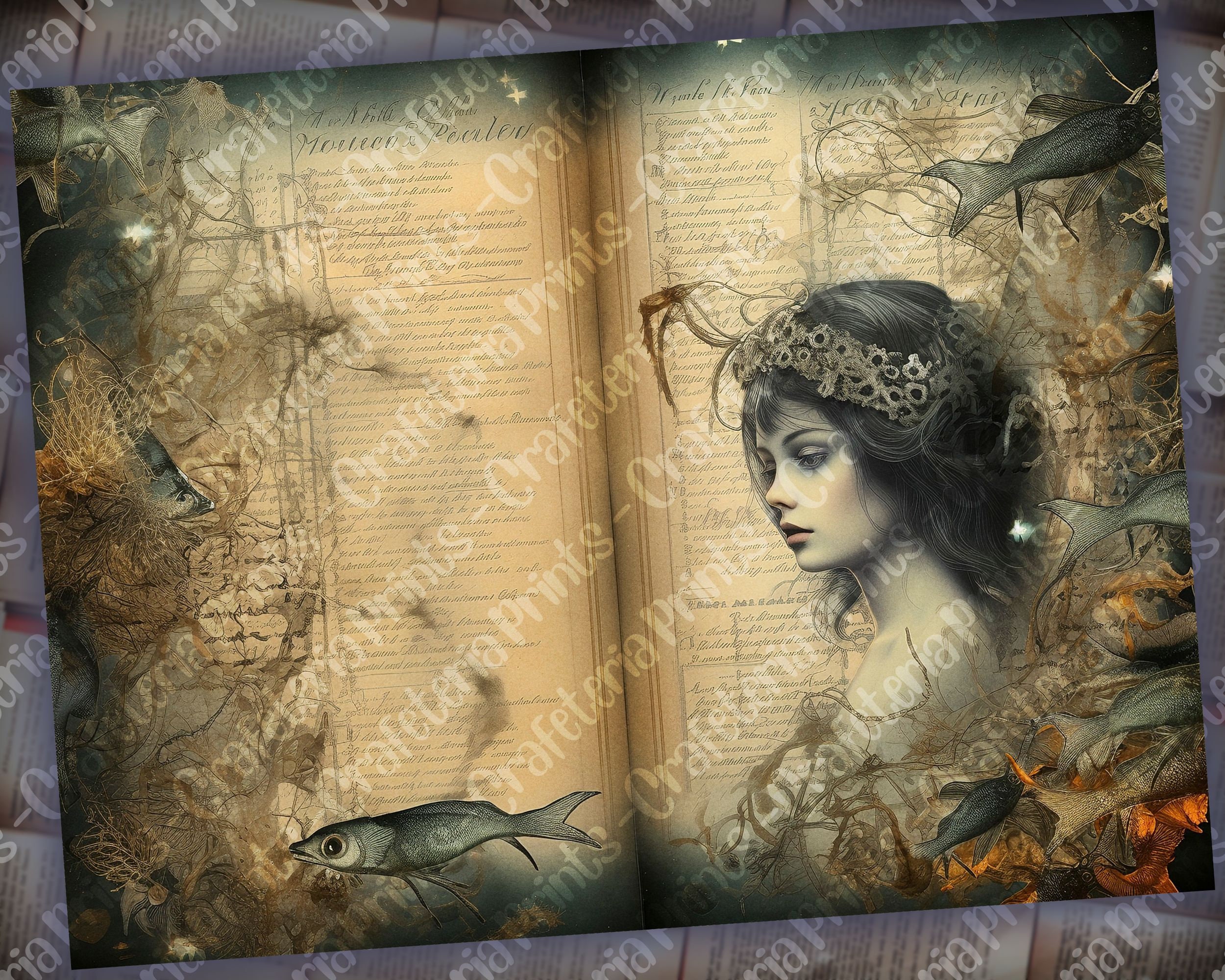 22 Pages of Cursed Ocean Haunted Underwater Collage Under the - Etsy