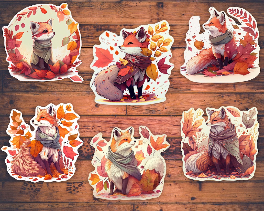 Adorable Fox Stickers, Sweet Foxes | Animal Decals, MacBook Decal ...