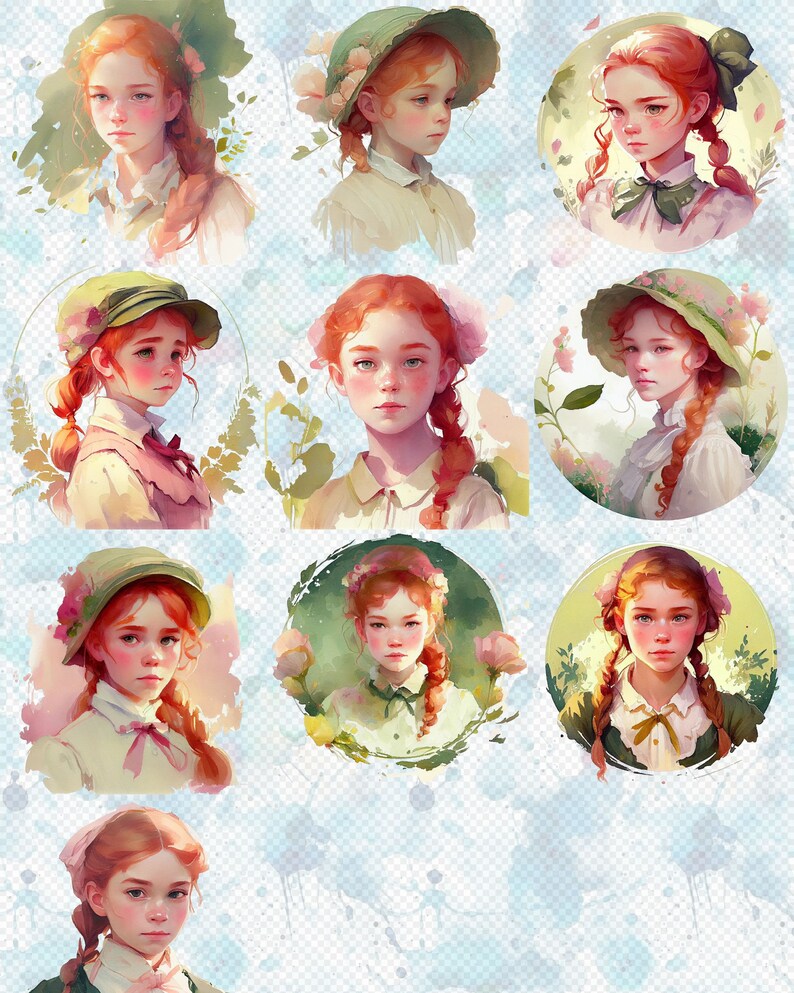Anne of Green Gables Watercolor Clipart Set Beloved - Etsy