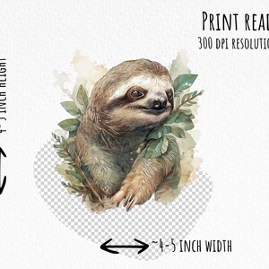 Adorable Watercolor Sloth Clipart Bundle for Crafts and Designs Vol 3 ...
