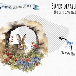 Rabbit Hole Clipart - 20 High Quality PNG - Digital Download Card ...