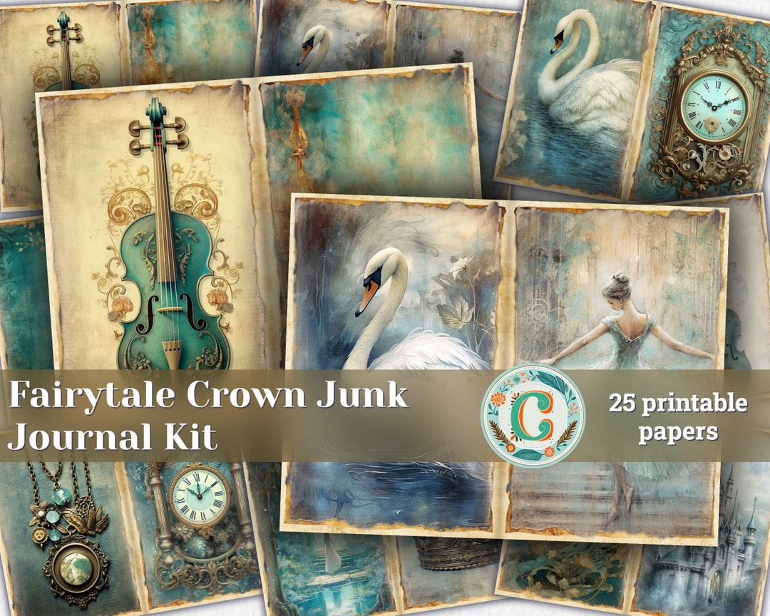 25 Papers | Nostalgic Fairytale Crown Scrapbooking Kit, Light Gold ...