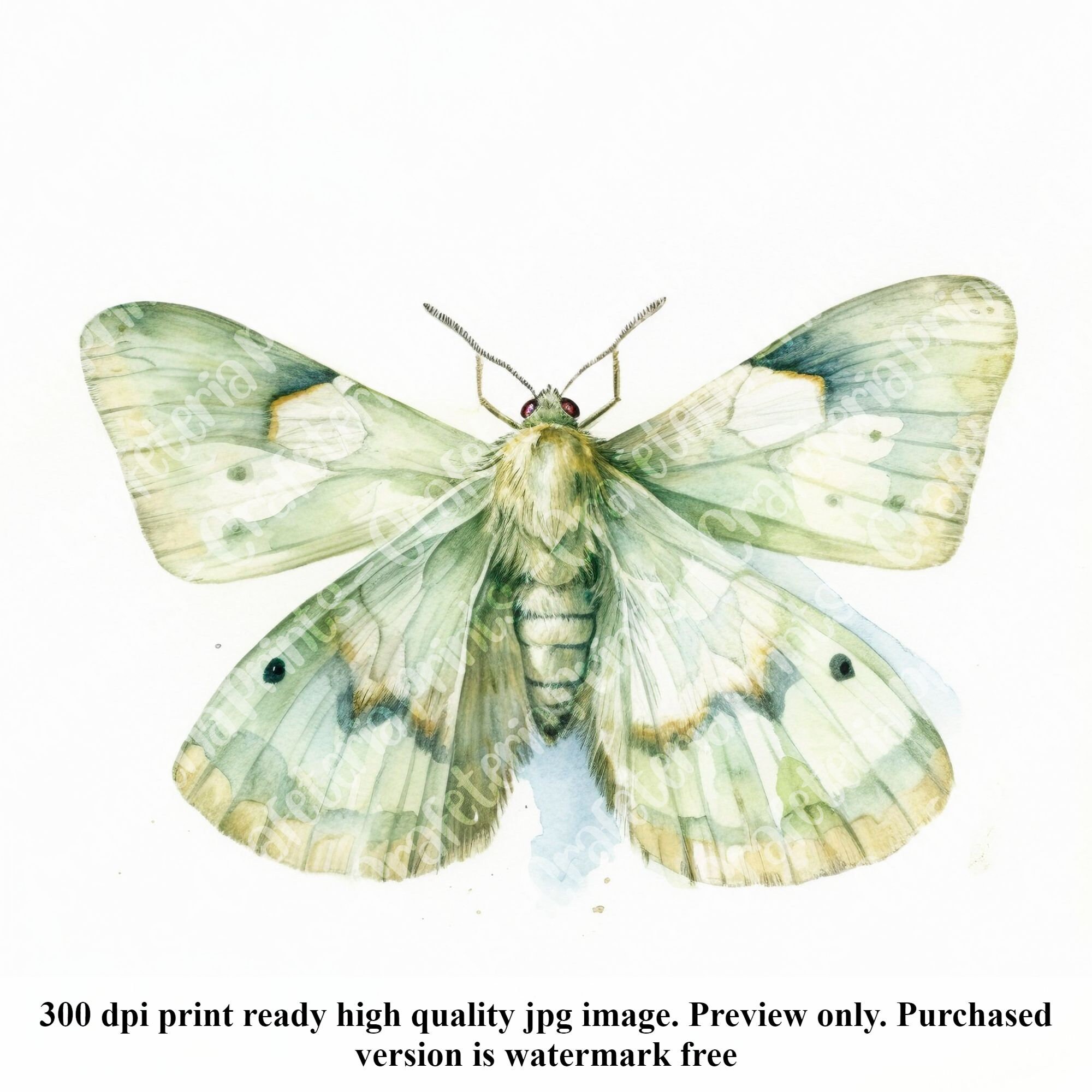 32 Pastel Moth Watercolor Clipart Images With Commercial - Etsy