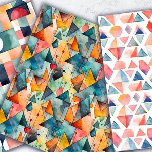 Geometric Shapes Digital Paper Pack - Seamless Pattern Collection for ...