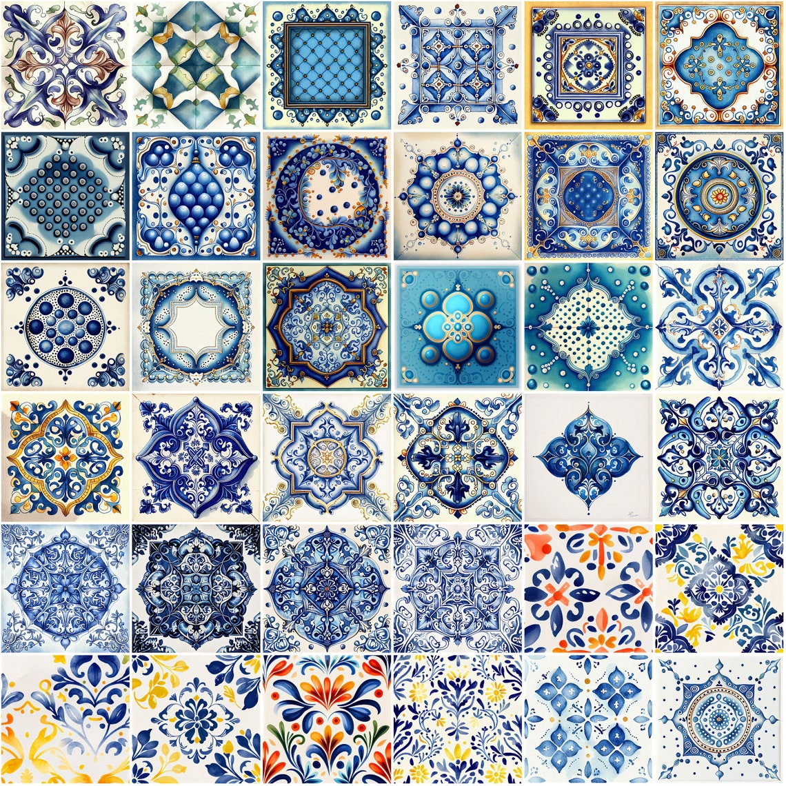 Blue Tiles Azulejo Tiles Portugal Porto Tiles Watercolor Clipart ...