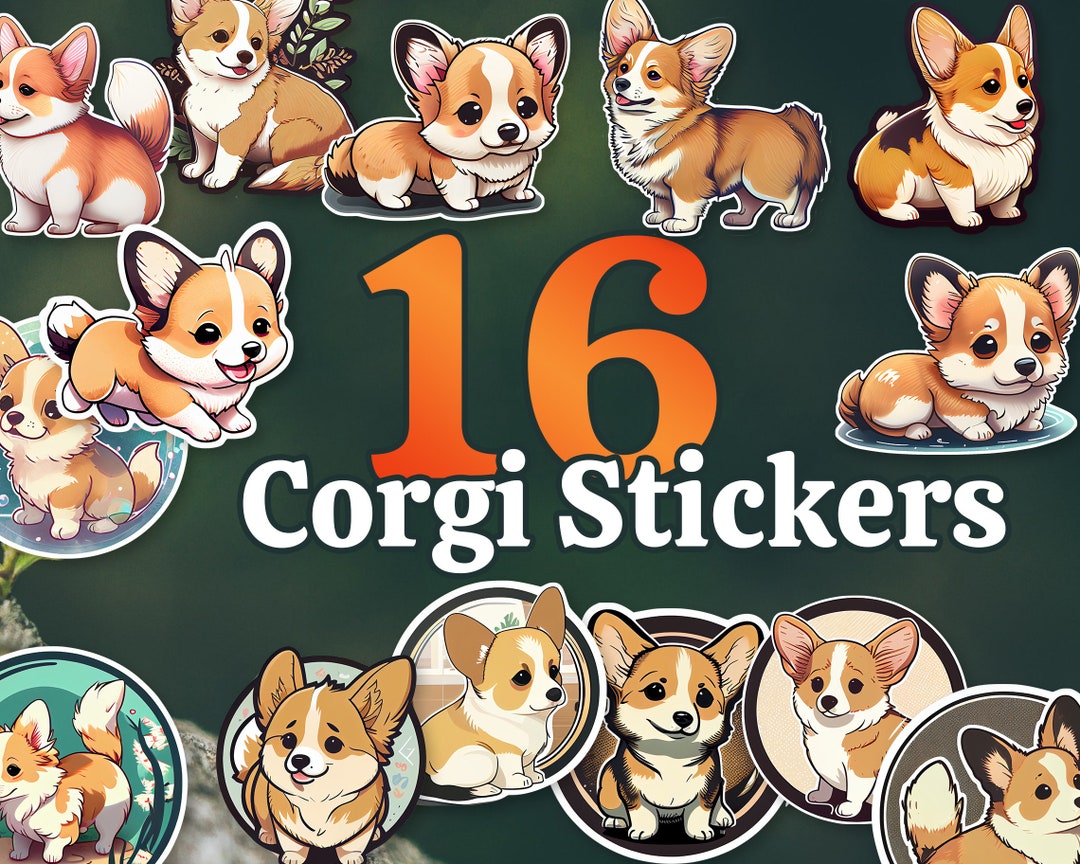 Cute Corgi Stickers | Puppy Printables | Funny Corgie | Printables and ...