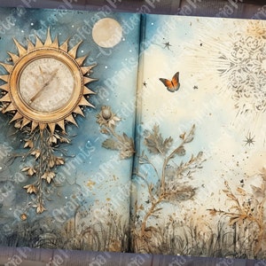 19 Pages of Moonlight Background, Moon and Sun Celestial Vibes, Shabby ...