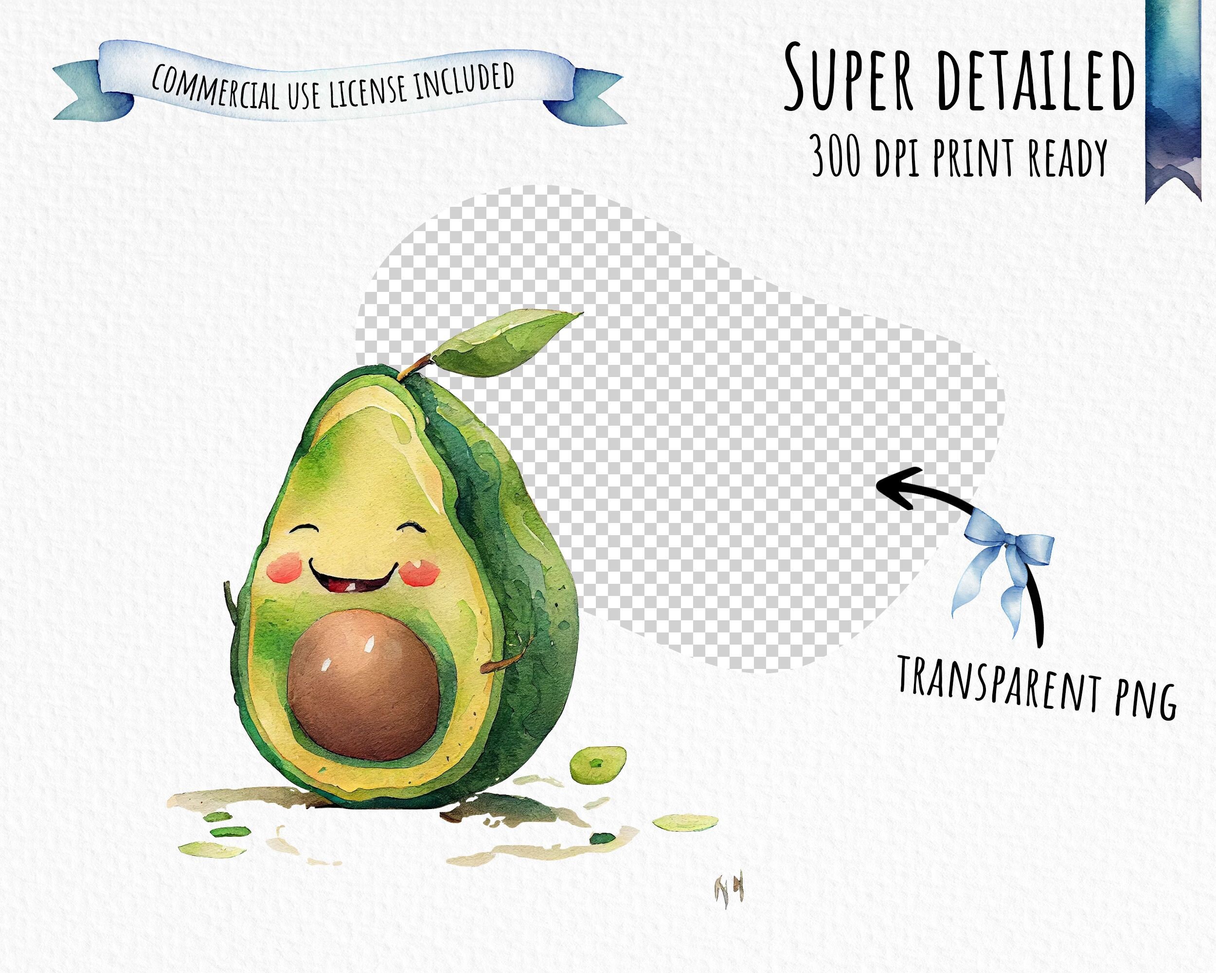 Happy Avocado Watercolor Clipart Set | Cute & Whimsical | DIY Projects ...