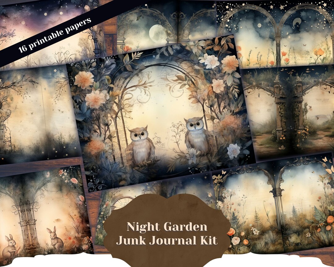 16 Papers | Night Garden Scrapbooking Papers, Fairy Tale Garden by ...