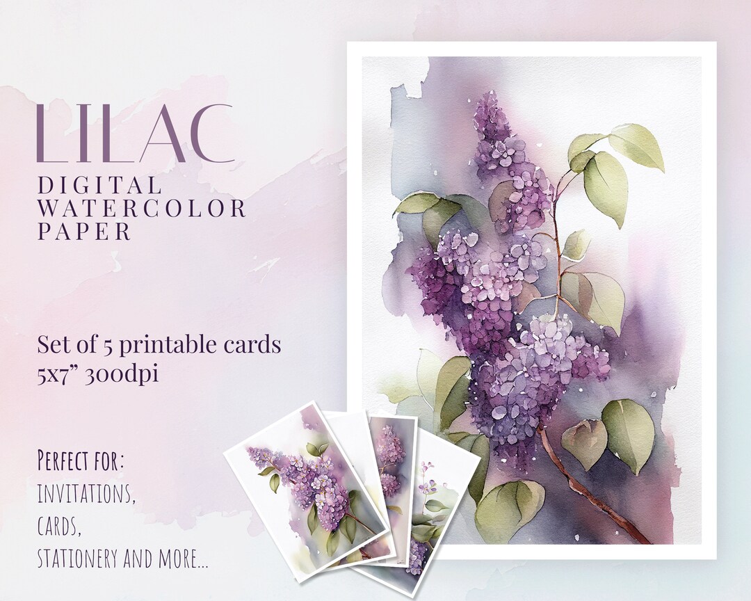 Watercolor Lilac Background - Floral Background - Watercolor Art ...
