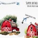 Watercolor Clipart of Red Farm Barn Rustic Country Digital - Etsy