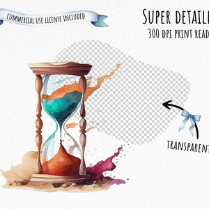 Timeless Hourglass Watercolor Clipart Set | Sands of Time | DIY ...