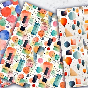 Geometric Shapes Digital Paper Pack - Seamless Pattern Collection for ...