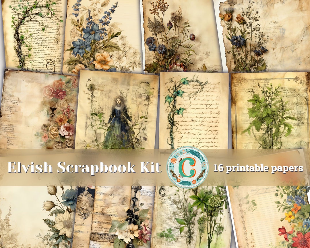 Elvish Writing Transparent Scrapbook Paper Tolkien Style Vintage ...