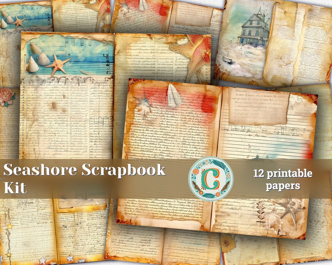 12 Papers | Sand and Sea Themed Scrapbooking Kit With Intricate Details ...