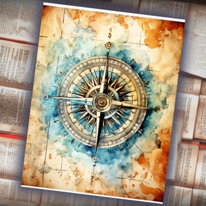 Vintage Scrapbook Wallpaper With Beautiful Compass Pattern Border ...