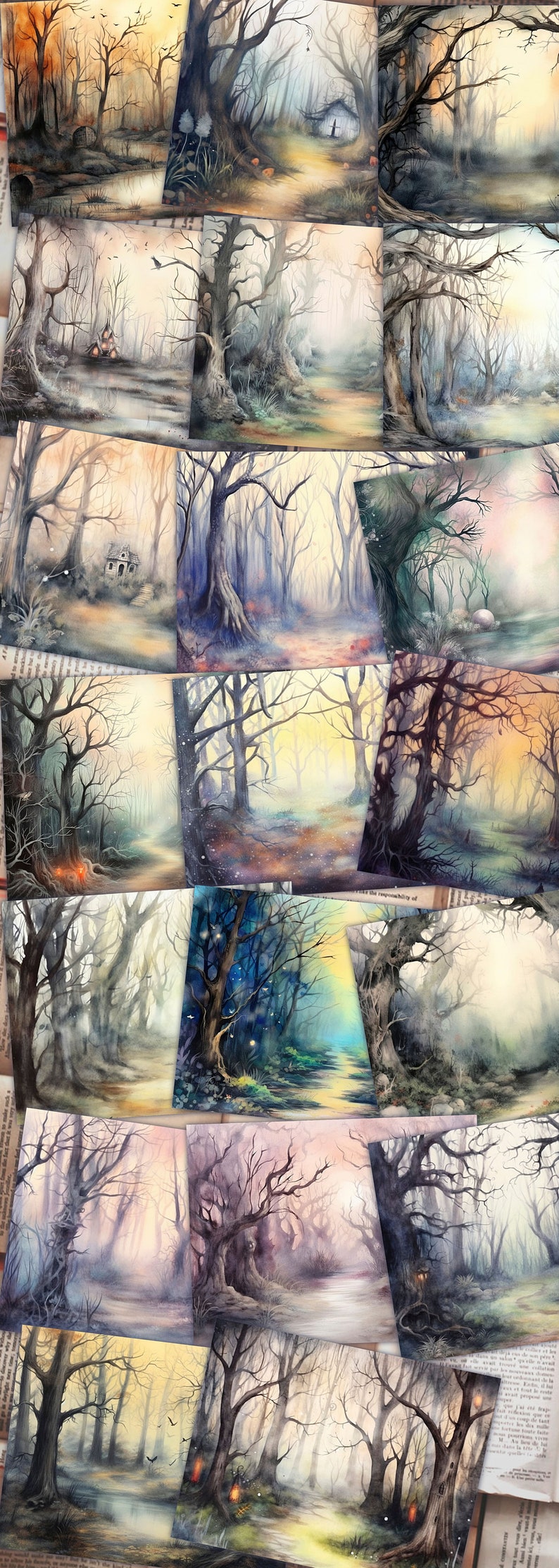 20 Pages of Haunted Forest Background Mystic Fairy Tale - Etsy