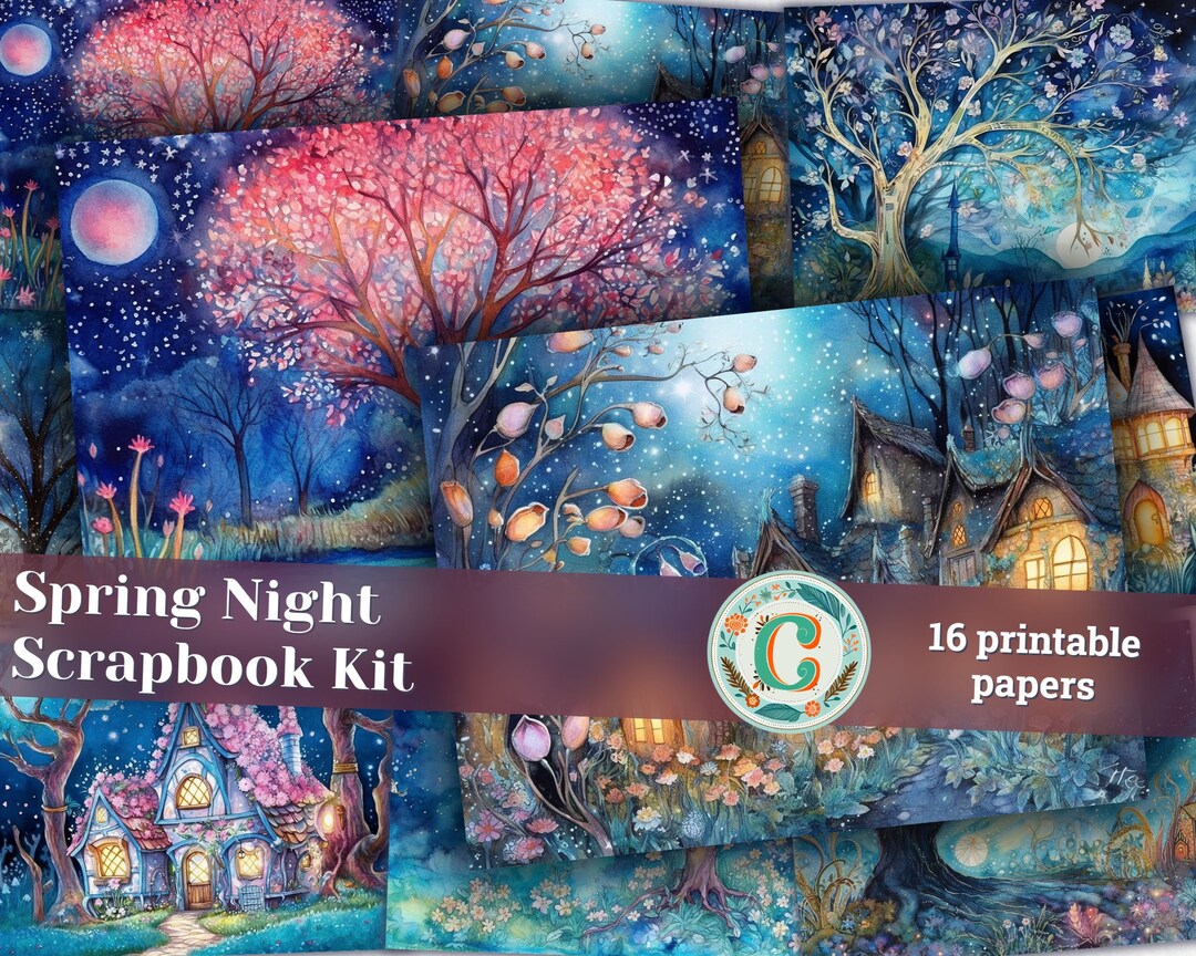 16 Pages of Spring Night Background Fantasy Fairy Tale Vivid - Etsy