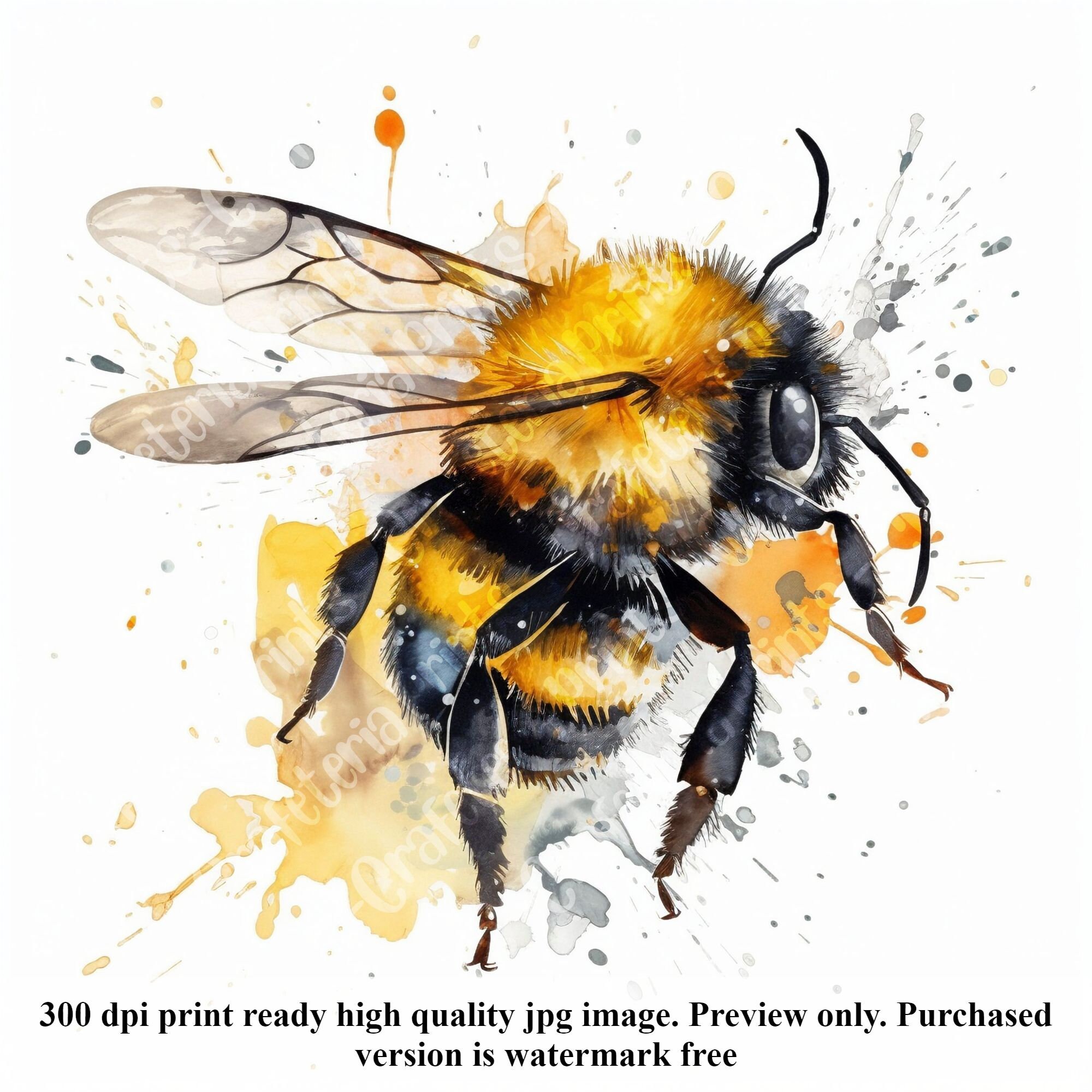 Watercolor Bumblebee Clipart Set With 20 High-quality JPG - Etsy