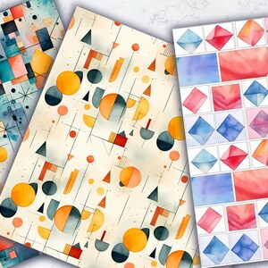 Geometric Shapes Digital Paper Pack - Seamless Pattern Collection for ...