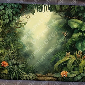 Basic Jungle Themed Wallpaper for Junk Journal - High Quality, High ...