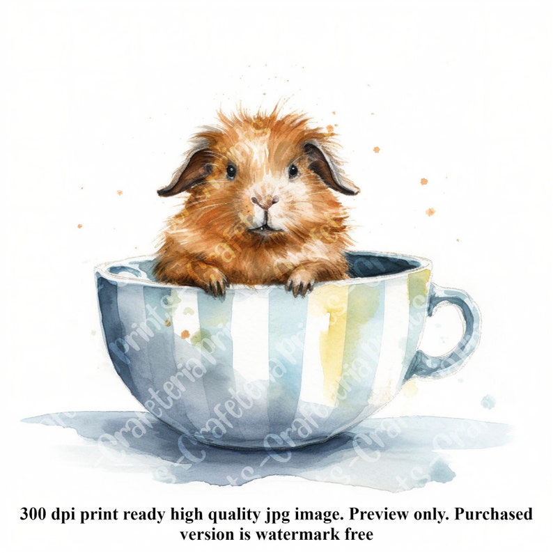 32 Cute Guinea Pig Watercolor Illustrations With Commercial - Etsy