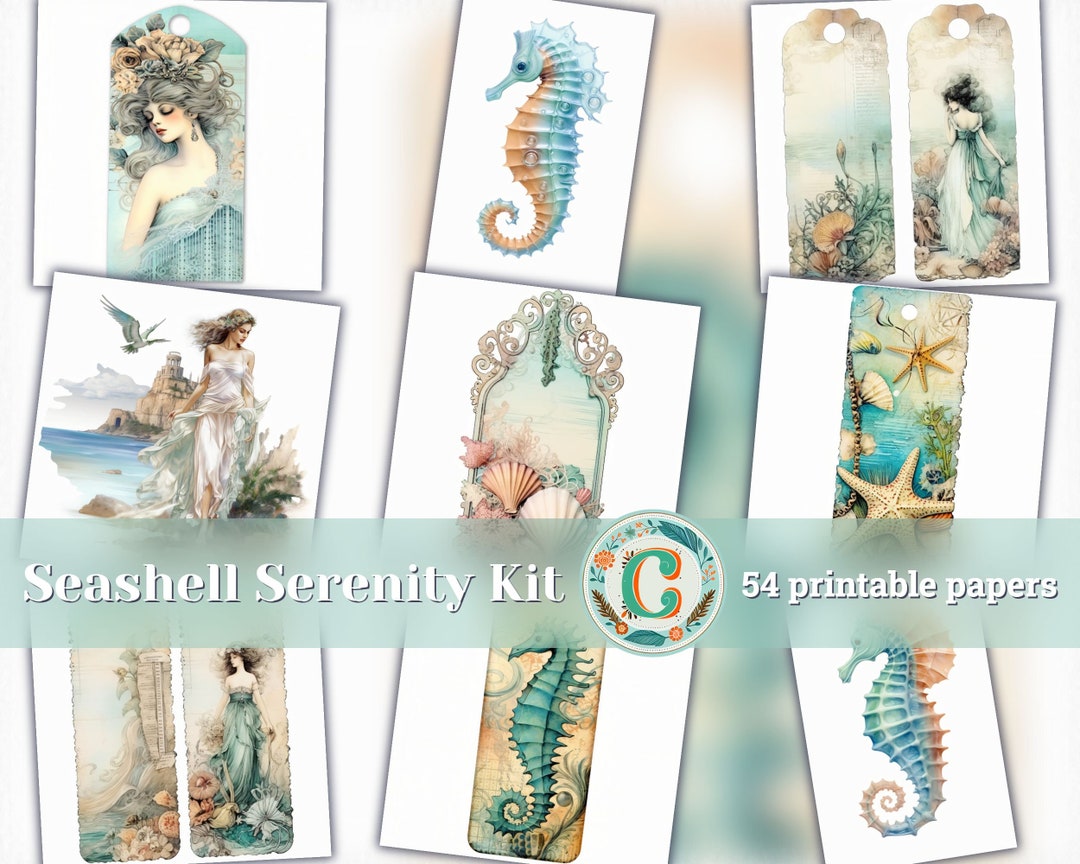 Seashell Serenity - Printable Scrapbooking Papers for Junk Journals ...