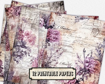 20 Seamless Vintage Decoupage Shabby Chic Ver 2 Digital Papers ...