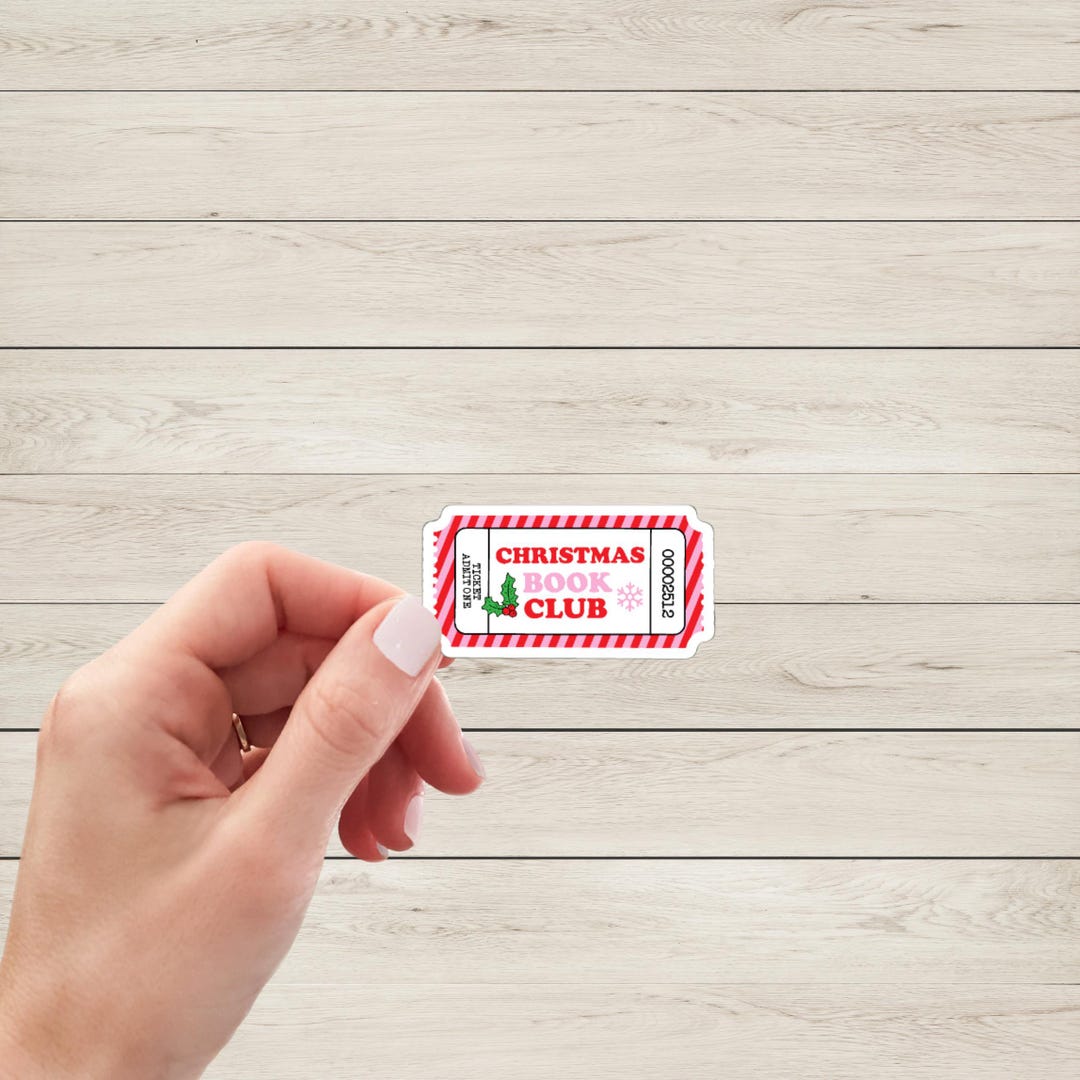 Christmas Book Club Movie Ticket Sticker | Christmas Book Club ...