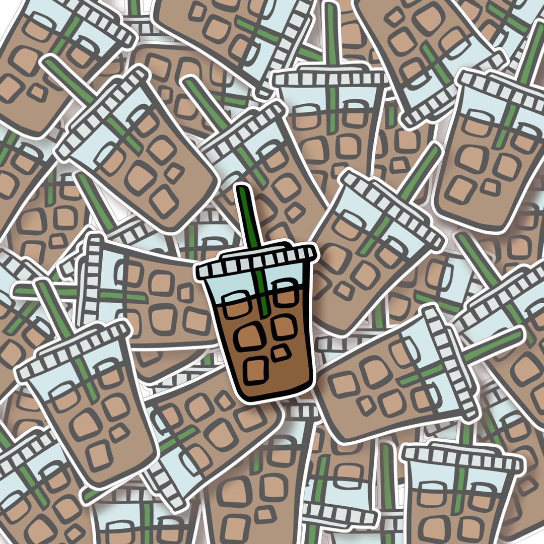 Iced Coffee Sticker | Iced Coffee Sticker, Coffee Sticker, Coffee ...