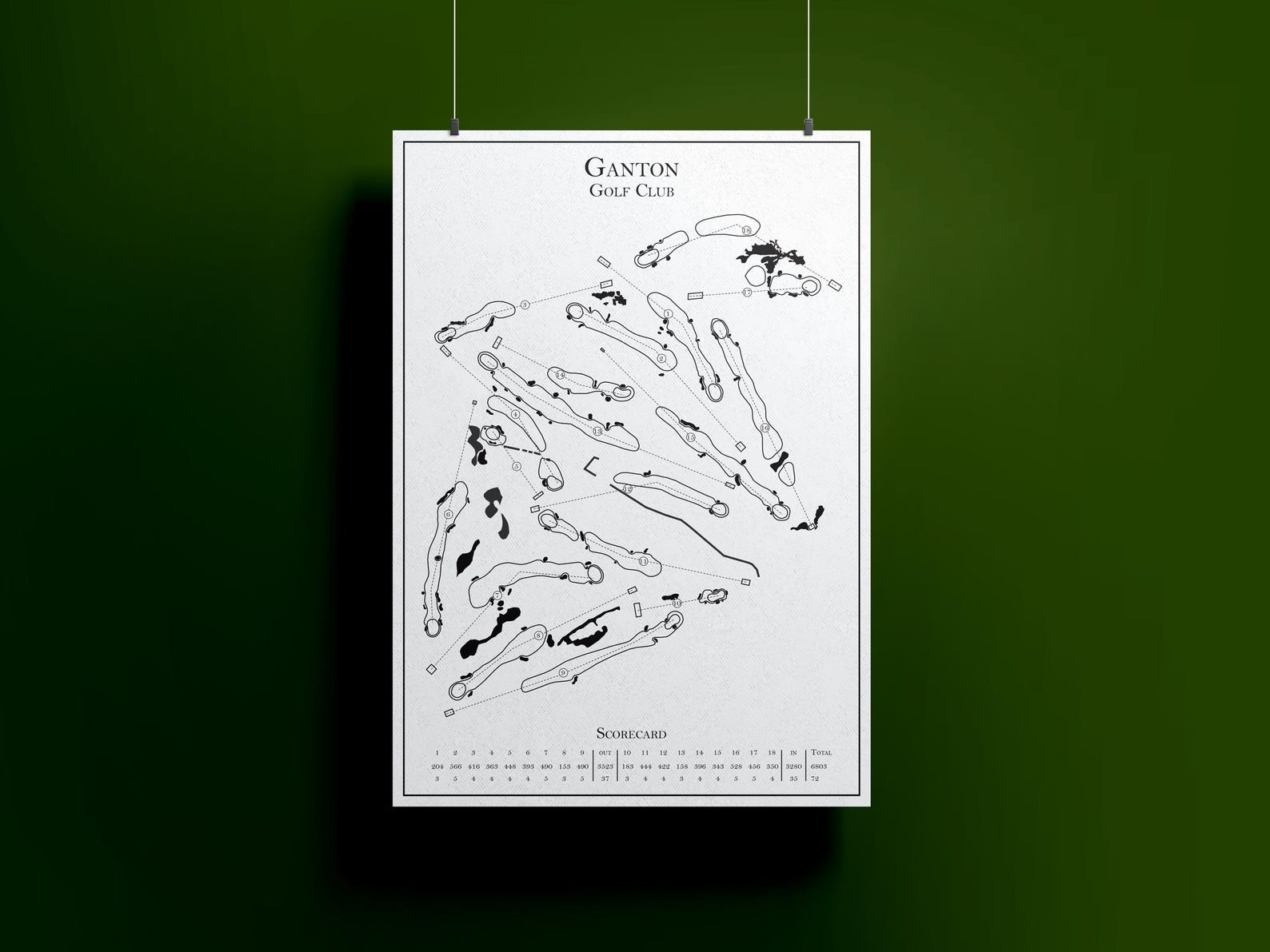 Ganton Golf Course Map - Etsy UK