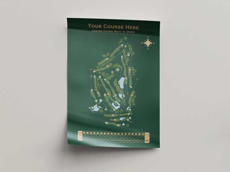 Custom Golf Course Map | Full Colour | Digital - Etsy UK