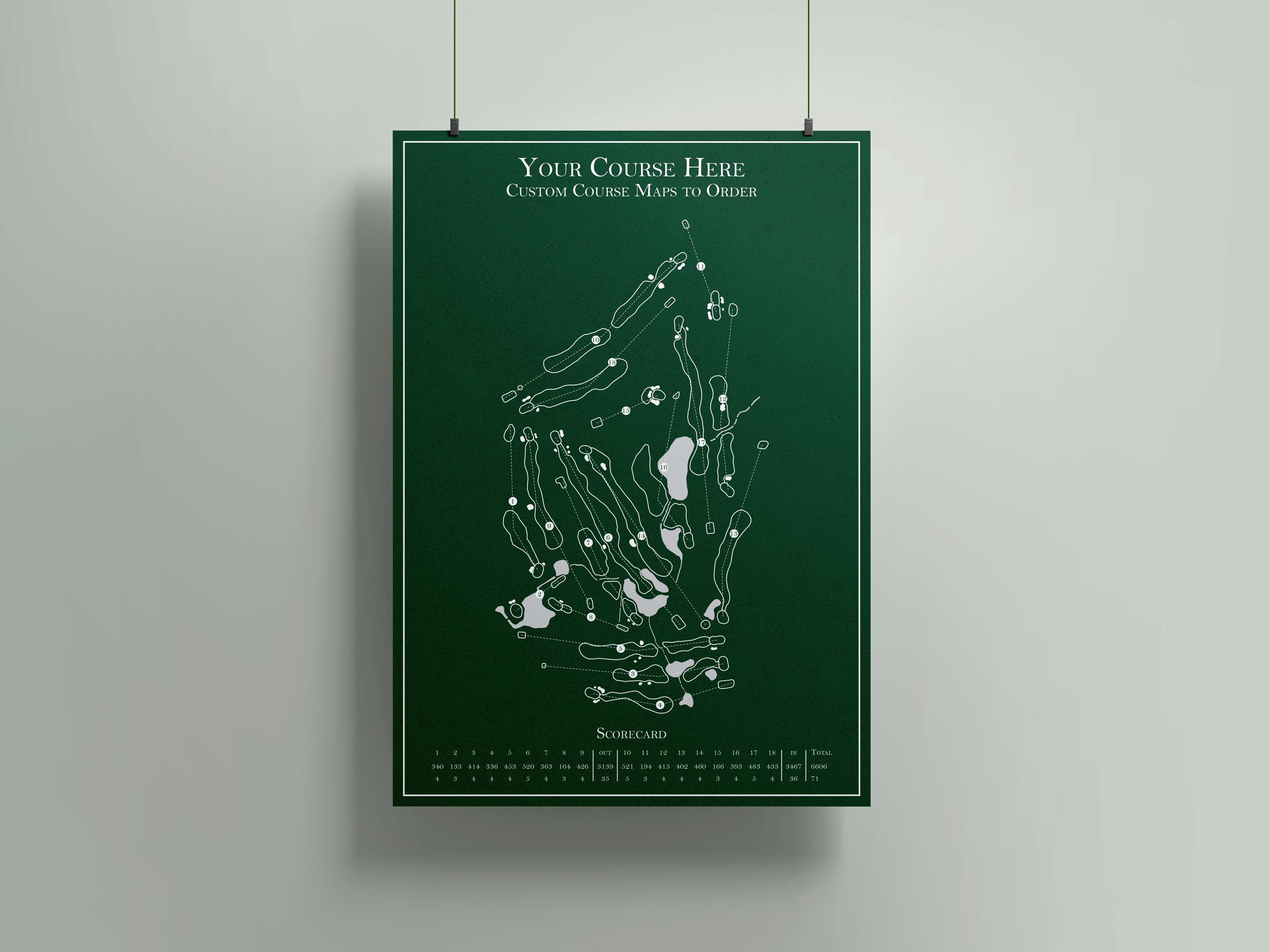 Custom Golf Course Map - Etsy UK