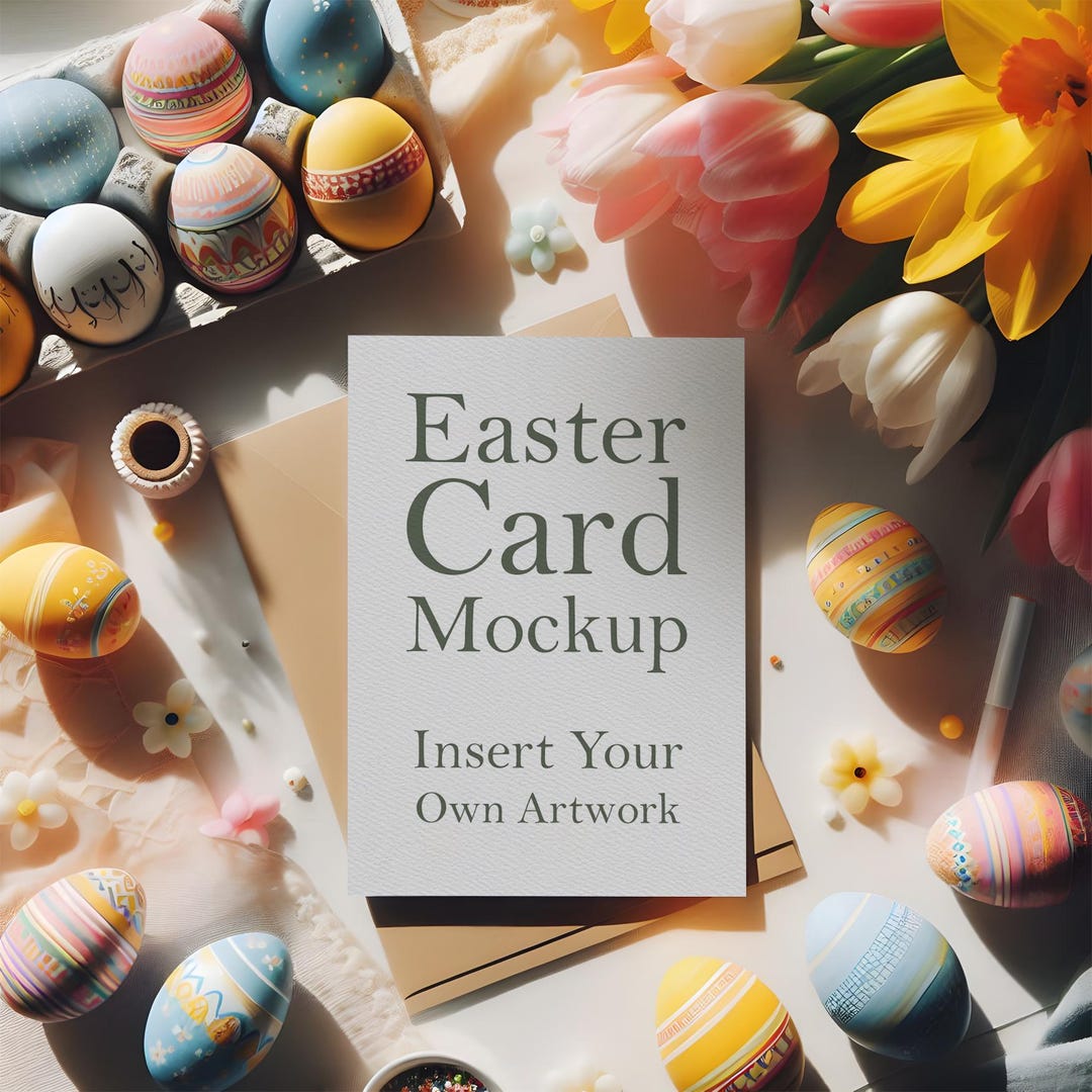 Easter Card Mockup: 5x7 PSD Template (digital Download) - Etsy